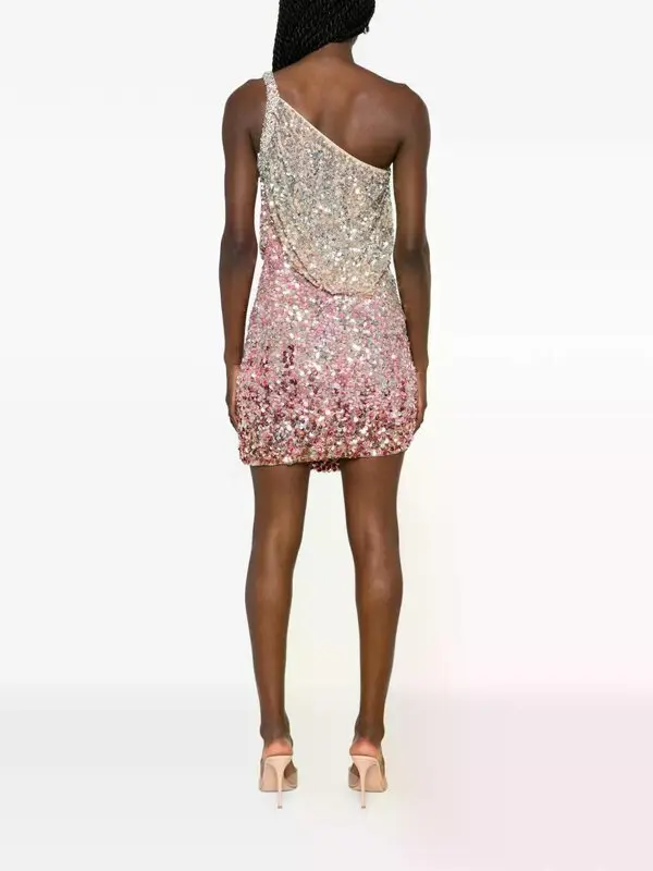 Amen Sequin-embellished One-shoulder Mini Dress