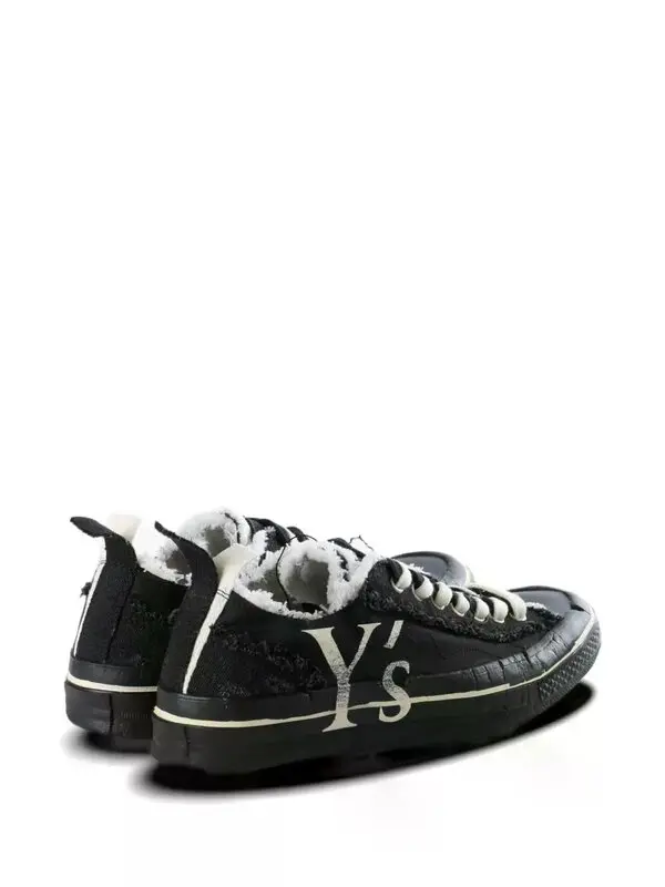 Y’s Logo-print Frayed Cotton Sneakers