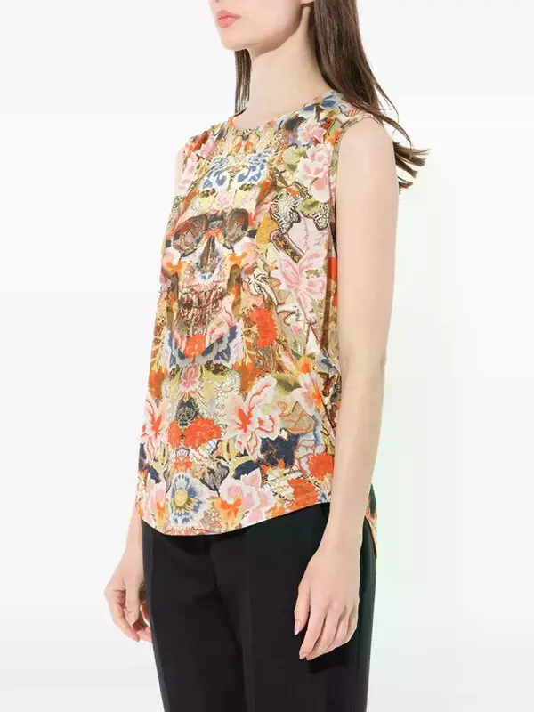 Alexander McQueen Floral Print Skull Motif Vest