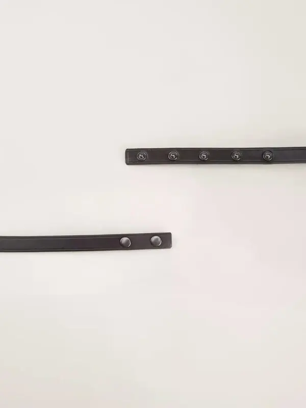 LANVIN Leather Belt With Copper And Brass Hardware