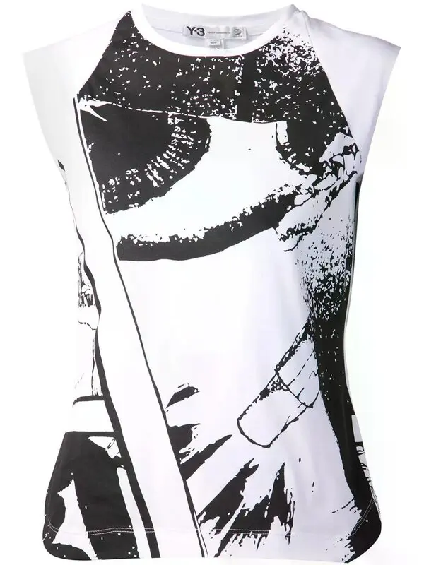 Y3 Graphic Tank Top - White