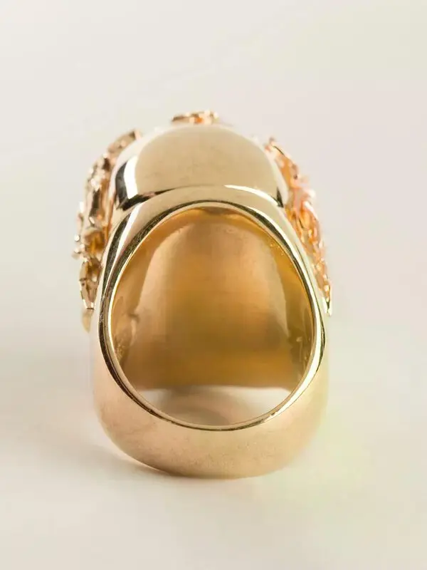 Alexander McQueen Embellished Ivy Skull Cocktail Ring