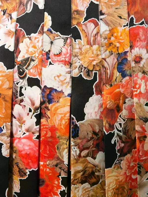 Givenchy Floral Pleated Midi Skirt