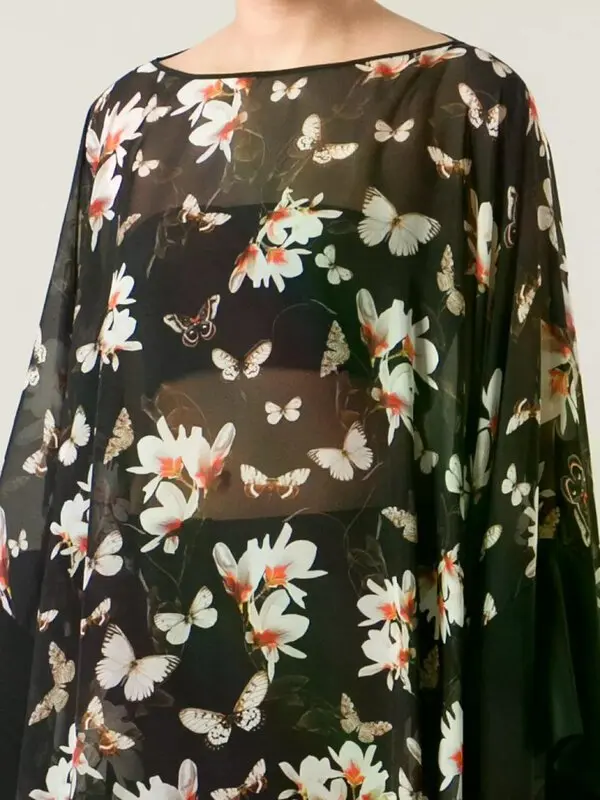 Givenchy Sheer Floral Poncho