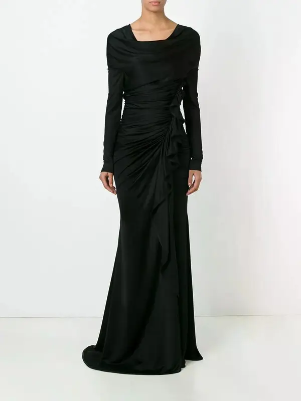 Givenchy Gathered Cascading Gown