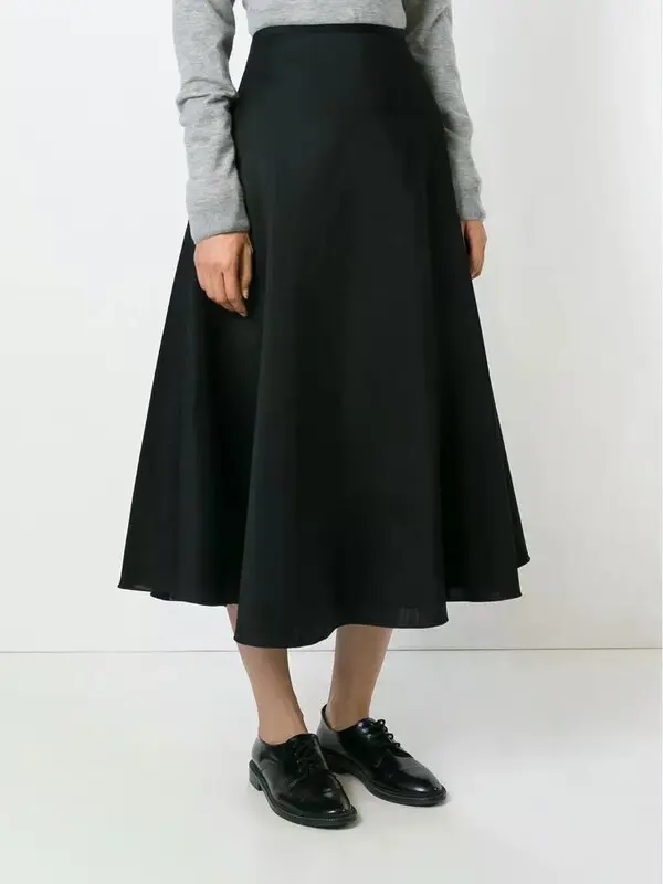 LANVIN Silk-wool Blend Midi Skirt