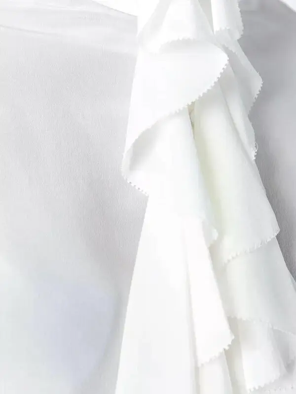 Alexander McQueen Off White Ruffle Shirt