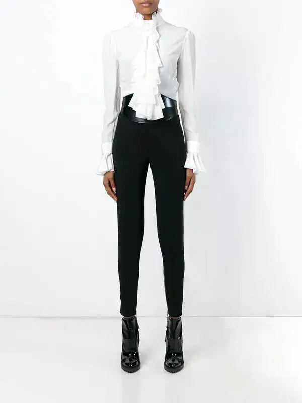 Alexander McQueen Off White Ruffle Shirt