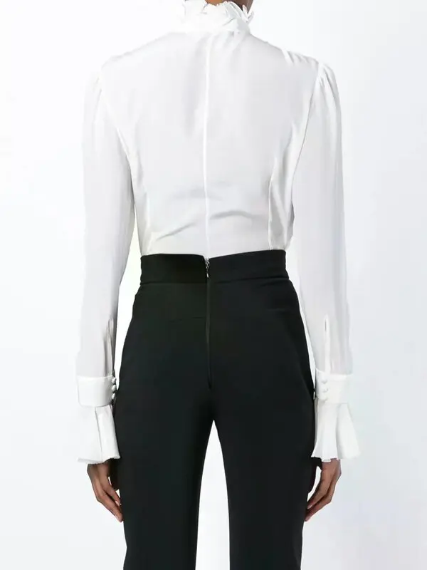 Alexander McQueen Off White Ruffle Shirt