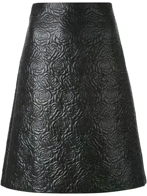 Alexander McQueen Raised Rose A-line Skirt