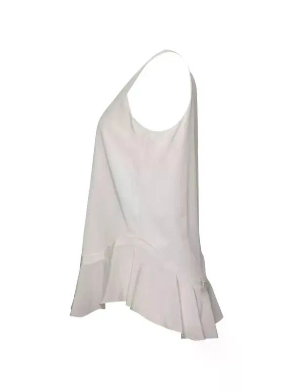 Chloé Sleeveless Ruffled Trim Top - White