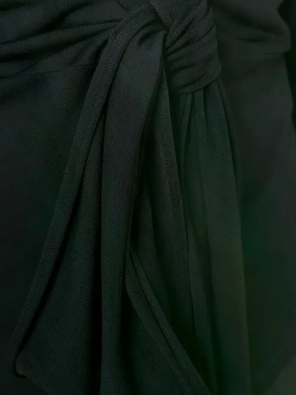 Givenchy Silk Blend V Neck Tie Blouse