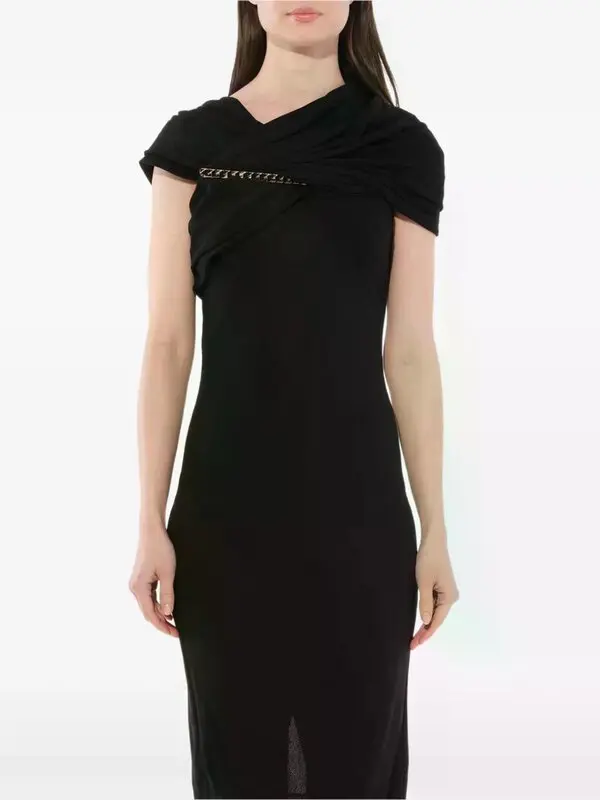 Givenchy Asymmetrical Wrap Midi Dress