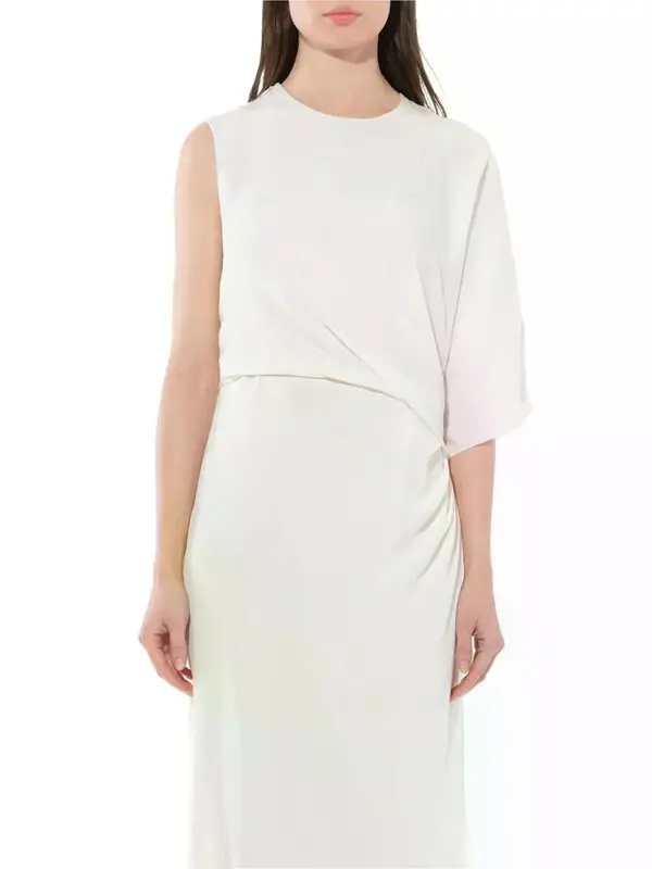 Givenchy Draped Off-shoulder Dress With Side Slit - White