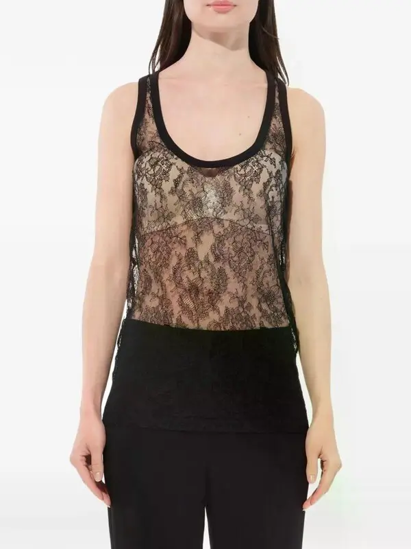Givenchy Sheer Floral Lace Vest Tank Top