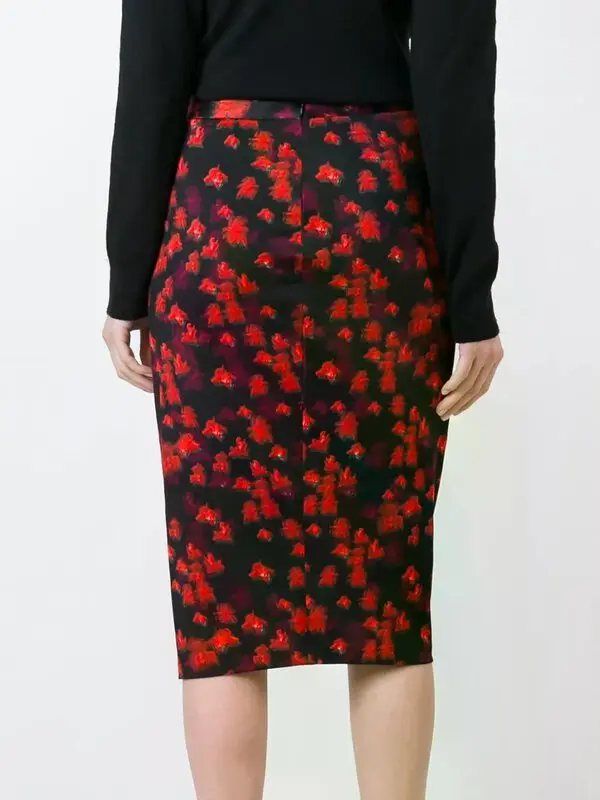Givenchy Abstract Floral Print Pencil Skirt