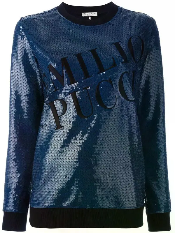 Emilio Pucci Sequin Embellished Sweatshirt - Blue