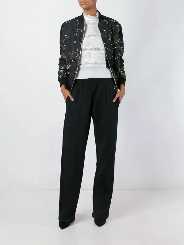 Givenchy Cotton Straight Leg Trousers With Gold-tone Stud Detailing