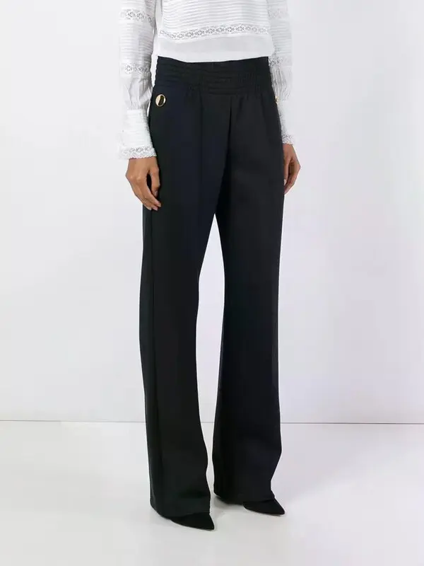 Givenchy Cotton Straight Leg Trousers With Gold-tone Stud Detailing