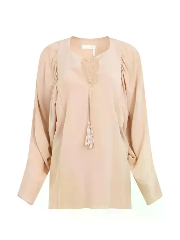 Chloé Long-sleeve Keyhole Blouse