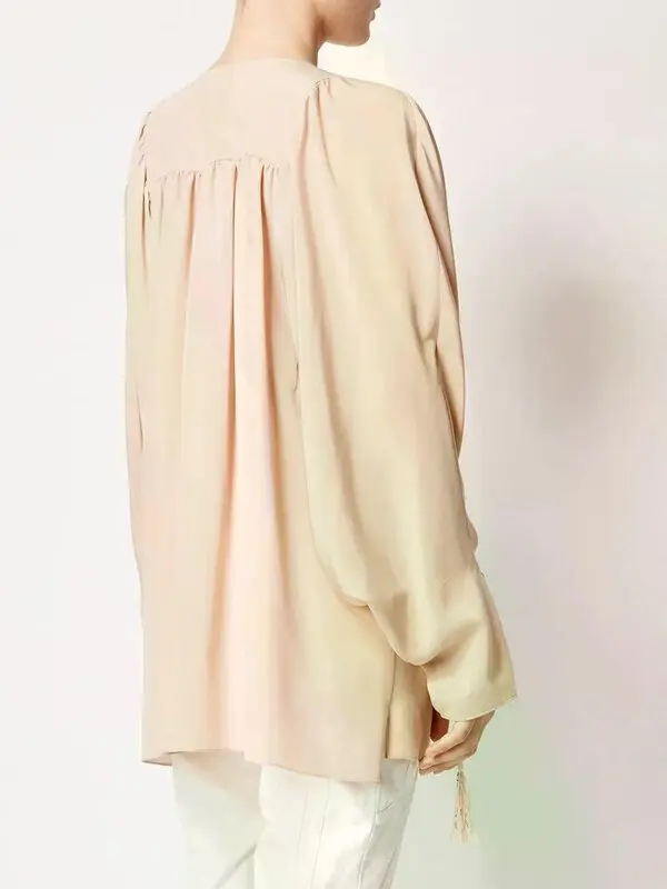 Chloé Long-sleeve Keyhole Blouse