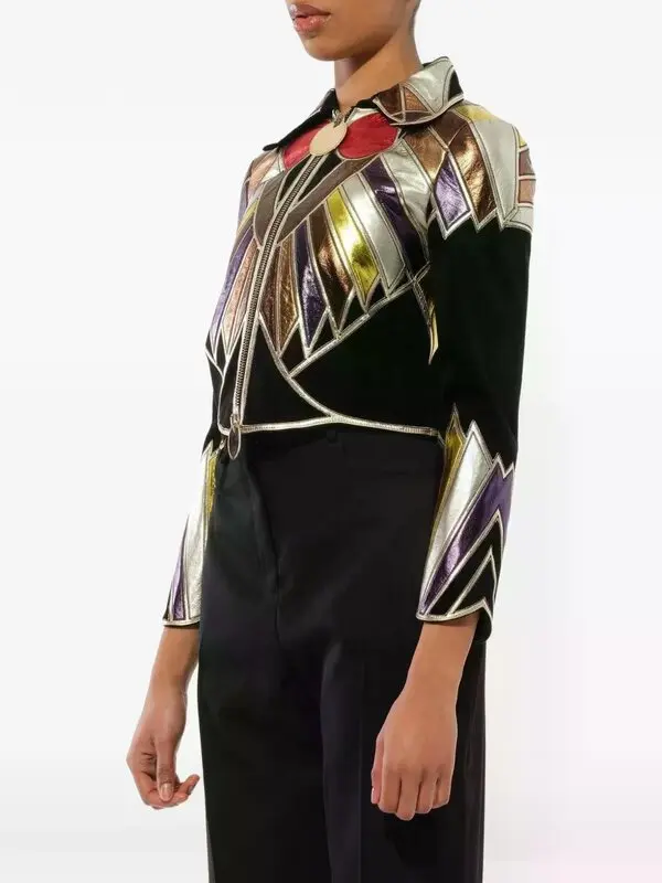 Givenchy Zipped Patchwork Cropped Jacket