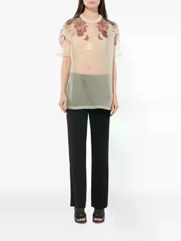 Givenchy Sheer Floral Print T-shirt
