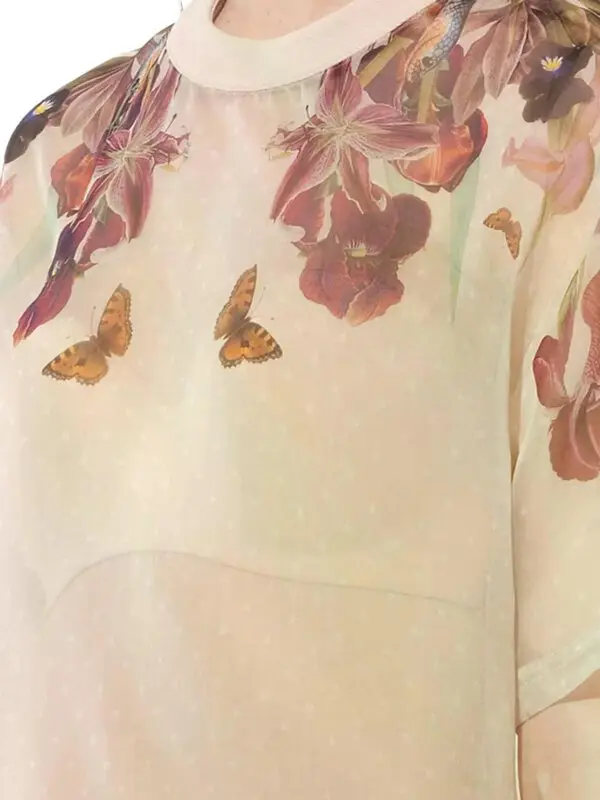 Givenchy Floral Print Sheer T-shirt