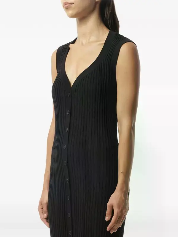 Givenchy Ribbed-knit Sweetheart Neckline Midi Dress