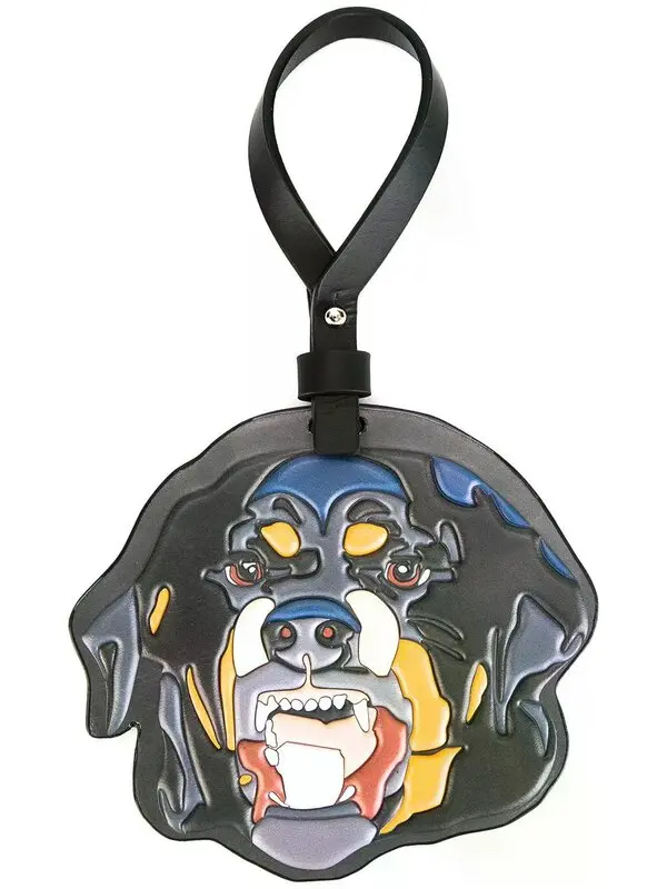 Givenchy Rottweiler Embossed Keyring - Black
