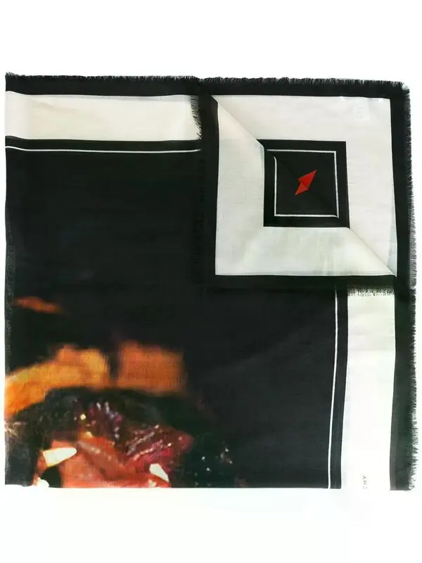 Givenchy Rottweiler Print Scarf - Black