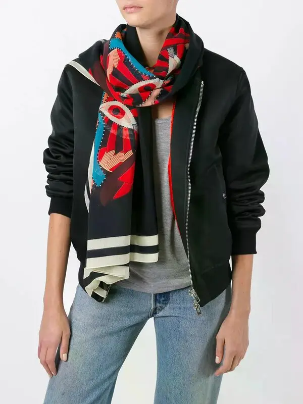 Givenchy Imperial Rottweiler Printed Scarf - Black