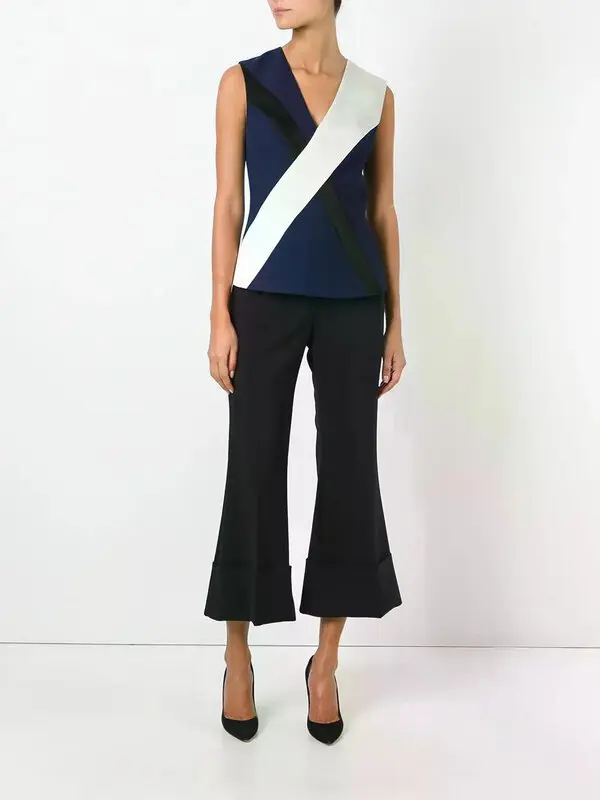 LANVIN Silk Panelled V-neck Top