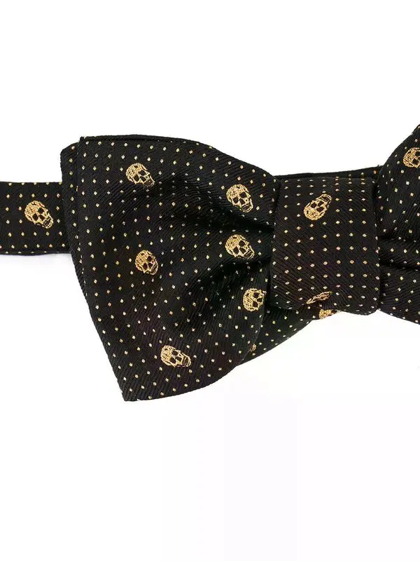 Alexander McQueen Skull And Polka Dot Bow Tie