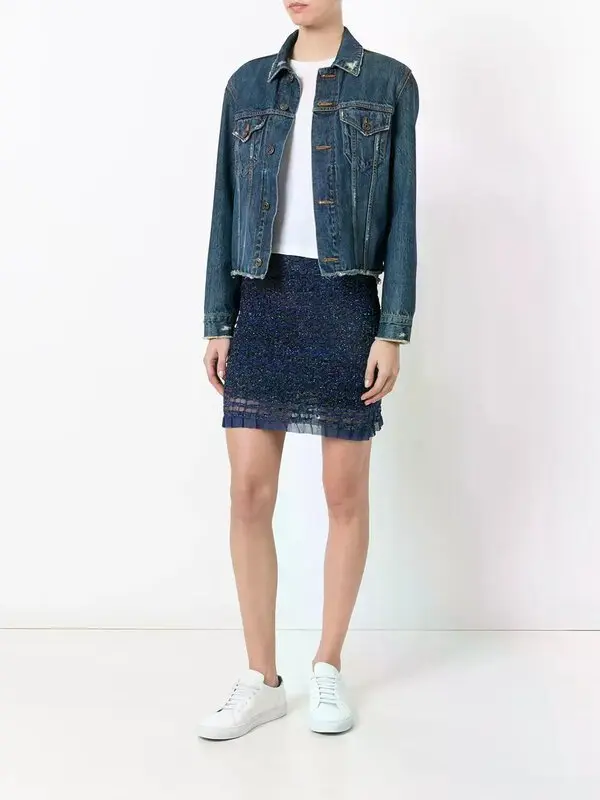Kenzo Navy Lace Hem Skirt