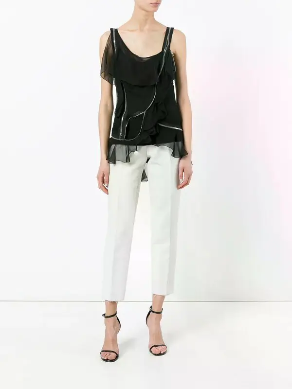 Givenchy One-shoulder Ruffle Zip Top