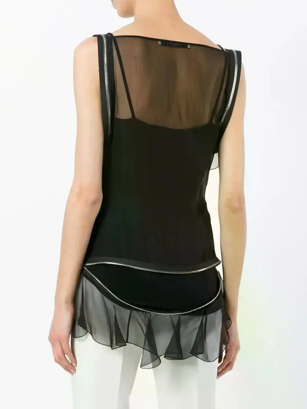 Givenchy One-shoulder Ruffle Zip Top