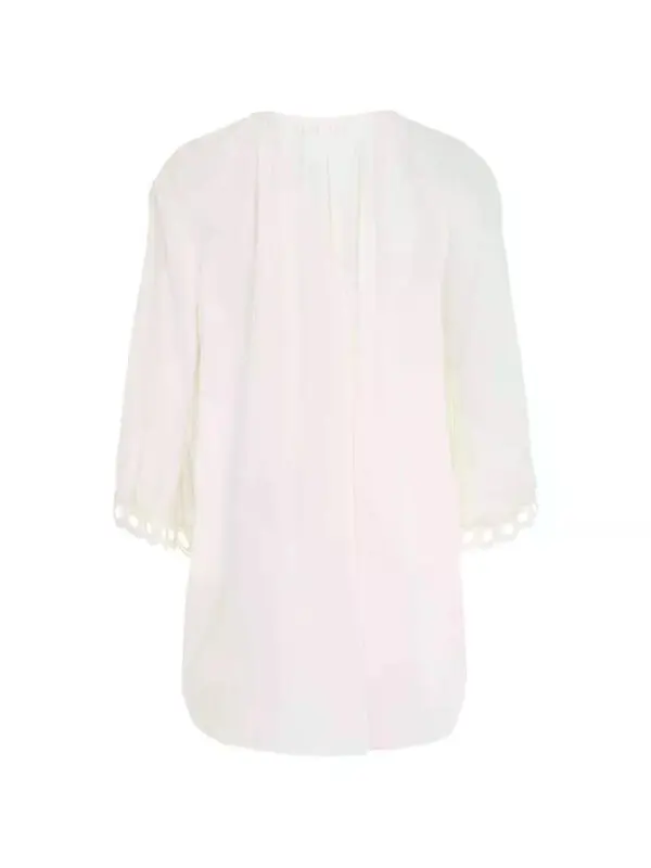 Chloé Silk Tie Placket Peasant Blouse