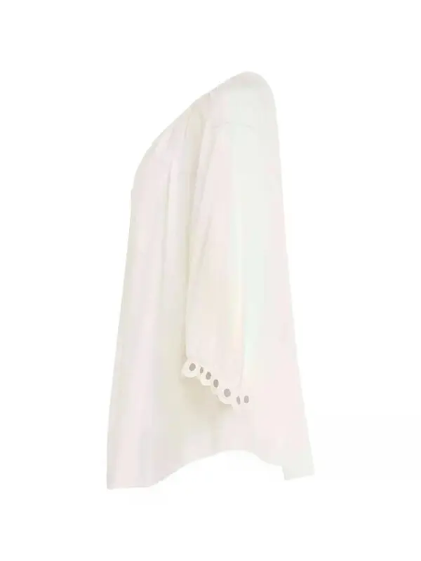 Chloé Silk Tie Placket Peasant Blouse