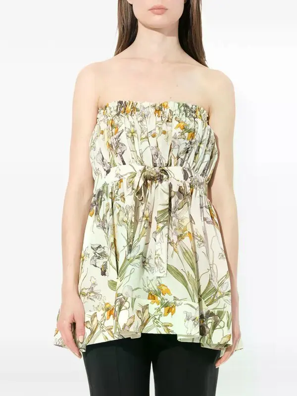 Alexander McQueen Floral Print Bandeau Top