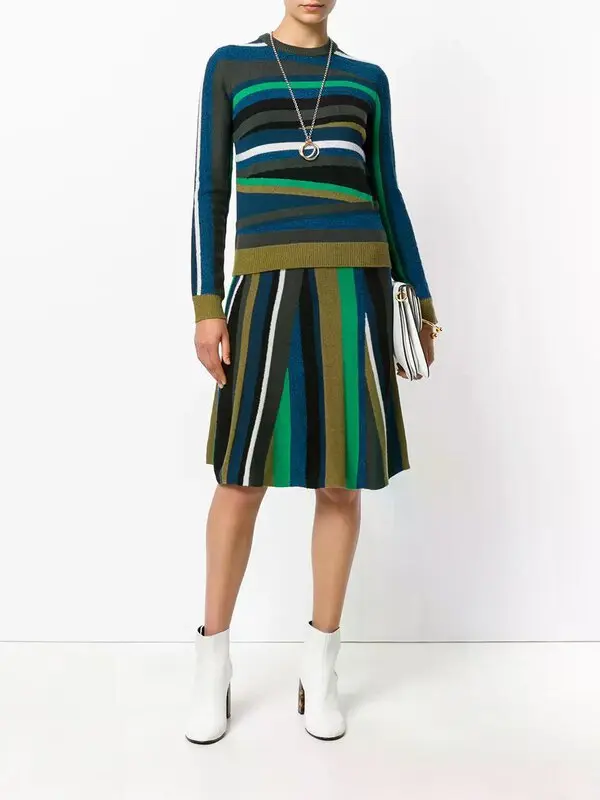 Kenzo Striped A-line Skirt