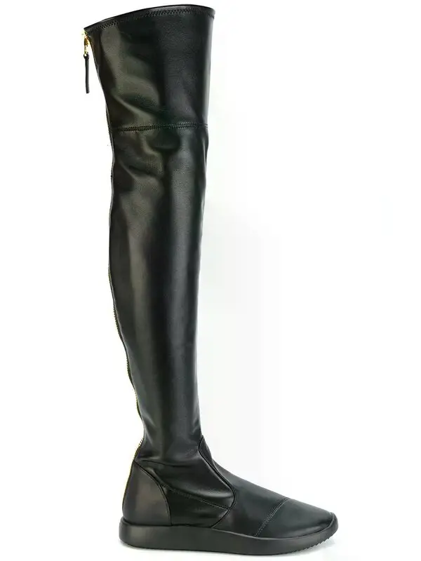GIUSEPPE ZANOTTI Calf Leather Runner Thigh High Boots