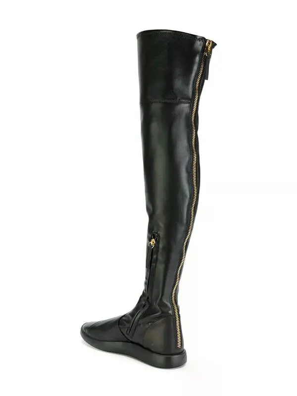 GIUSEPPE ZANOTTI Calf Leather Runner Thigh High Boots