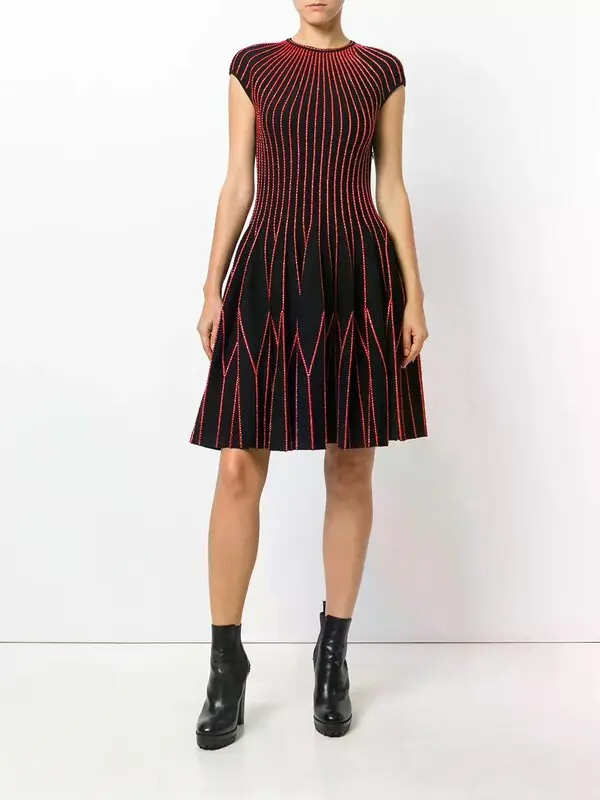 Alexander McQueen Capped-sleeve Knitted Dress