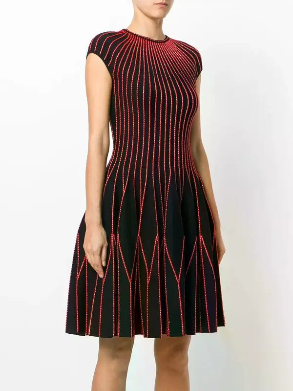 Alexander McQueen Capped-sleeve Knitted Dress
