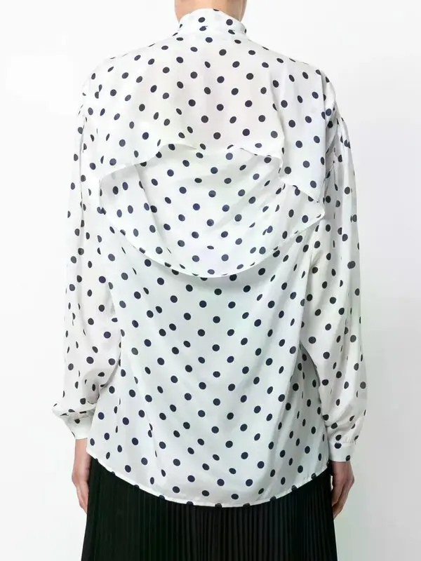 Balenciaga Gathered Polka Dot Blouse