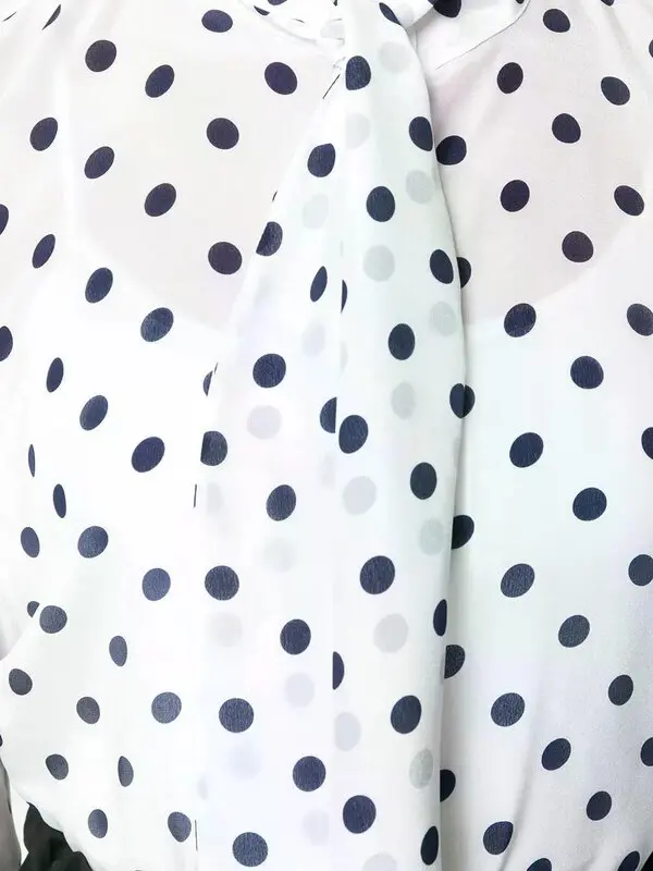 Balenciaga Gathered Polka Dot Blouse