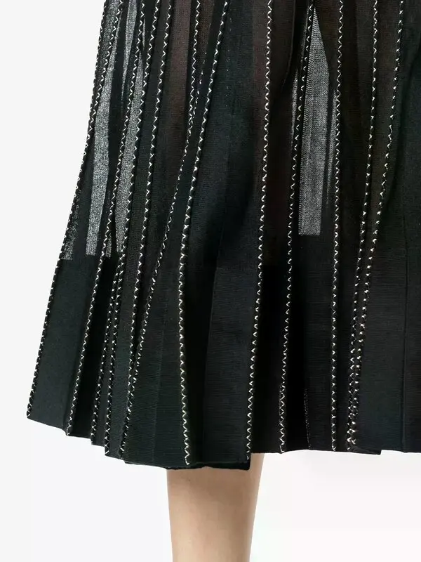Alexander McQueen Metallic Embroidered Silk Maxi Skirt
