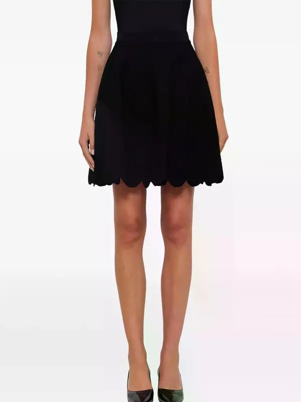 Alexander McQueen Scalloped Hem Mini Skirt