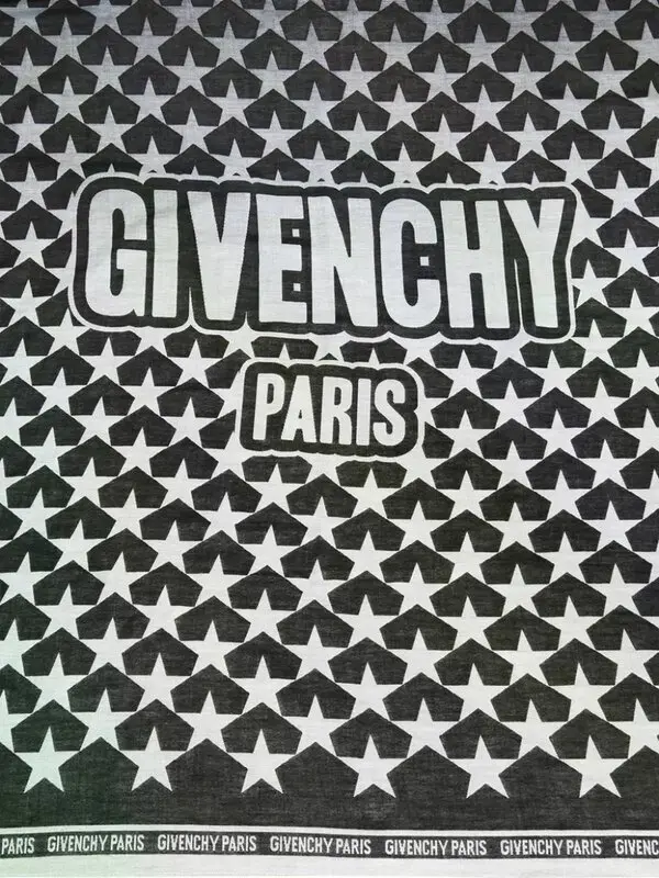 Givenchy Star-print Logo-trim Scarf